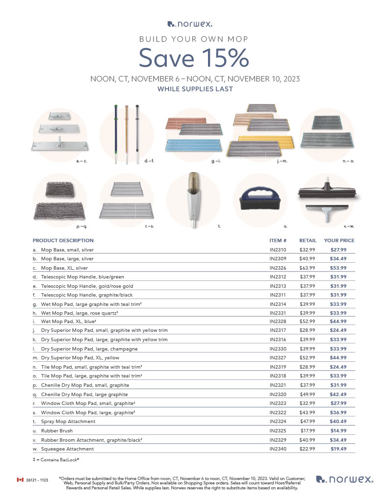 CA Customers Build Your Own Mop Sale